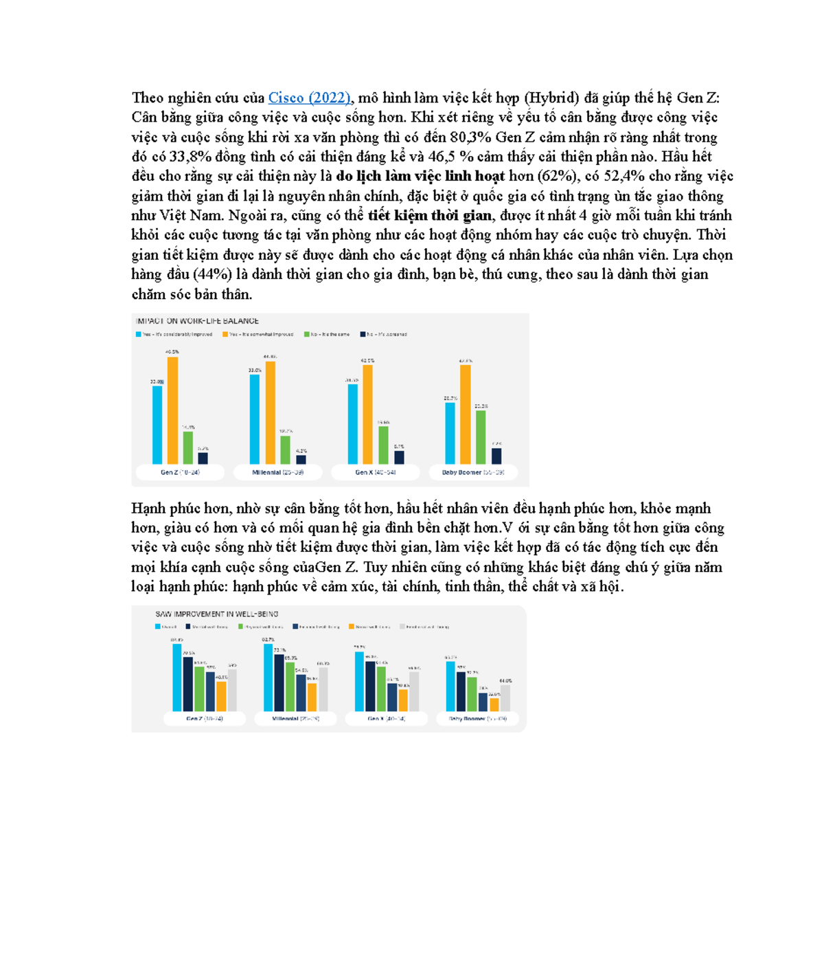 NCKH - Note - Theo nghiên cứu của Cisco (2022), mô hình làm việc kết hợp (Hybrid) đã giúp thế hệ ...