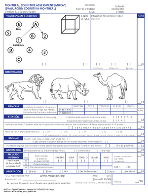 Moca basic - informe - Adaptado por: Parunyou Julayanont MD. Copyright: Z. Nasreddine MD ...