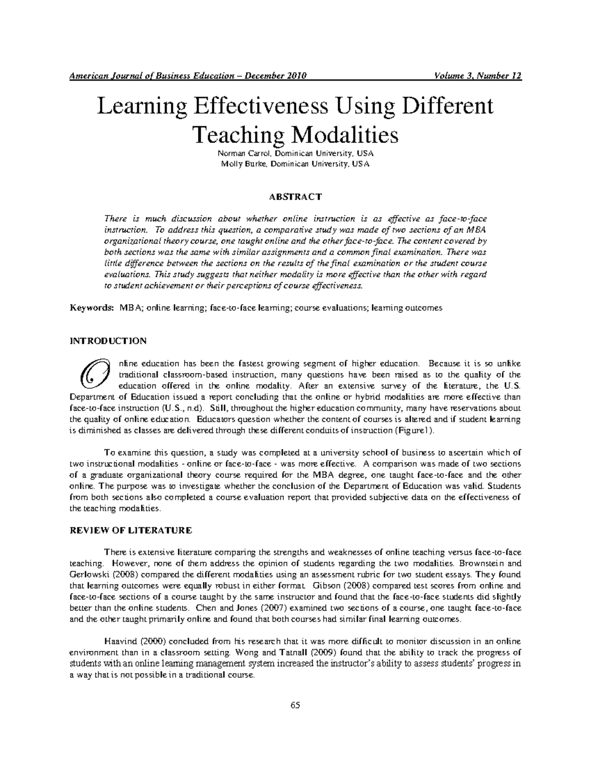 Learning Effetiveness Using Different Modalities - Learning ...
