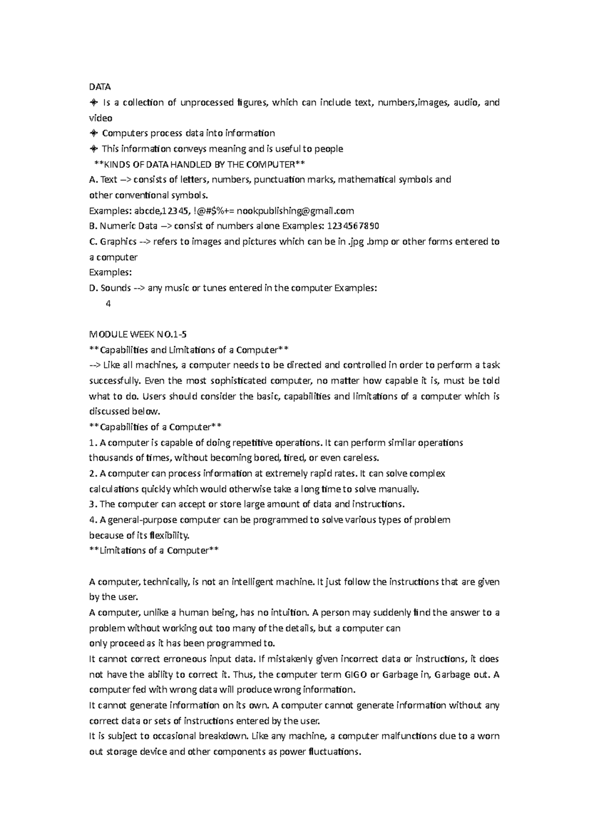 DATA - Computer data - DATA Is a collecton of unprocessed fgures, which ...