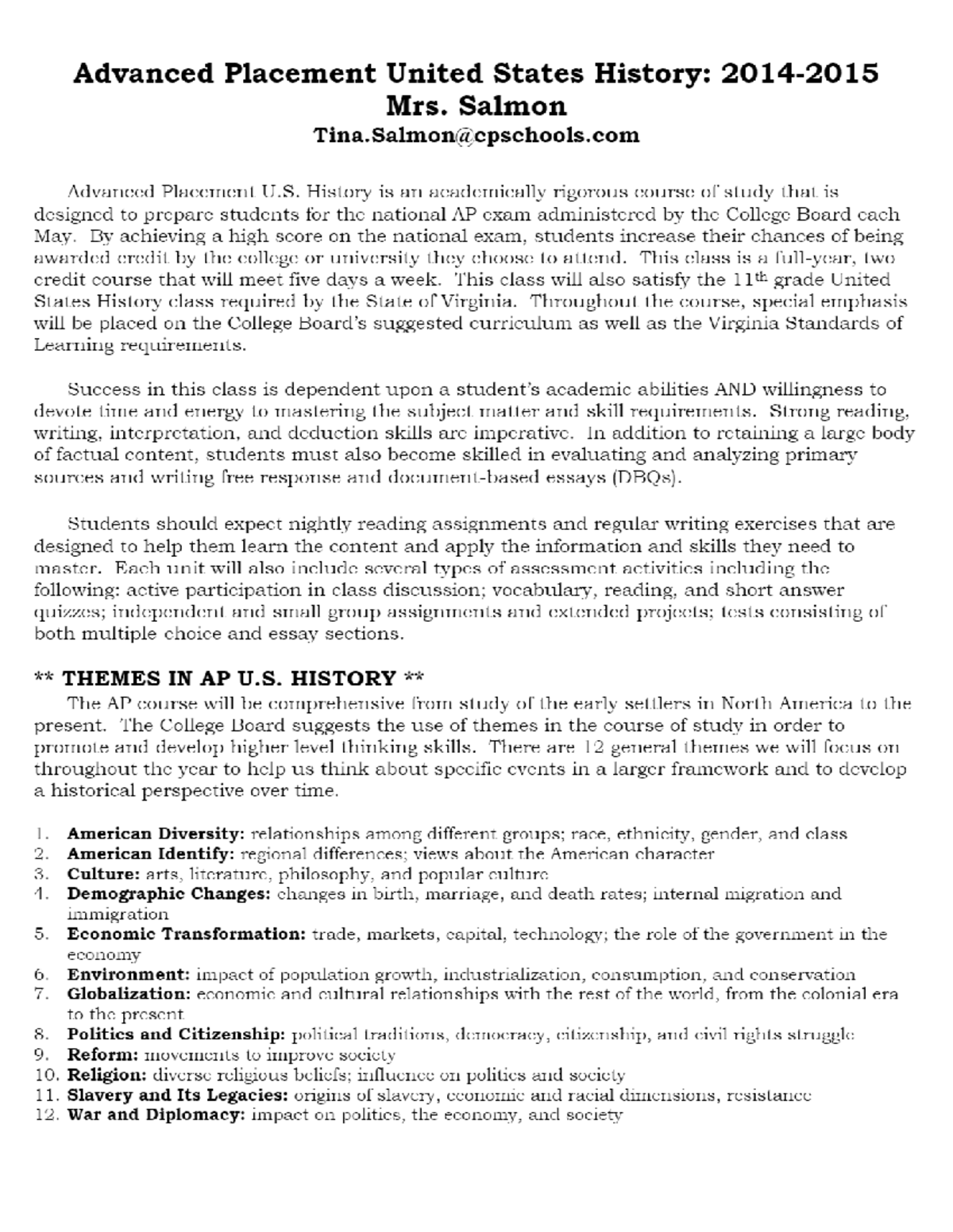 Advanced Placement United States History - HIS 102 - Studocu