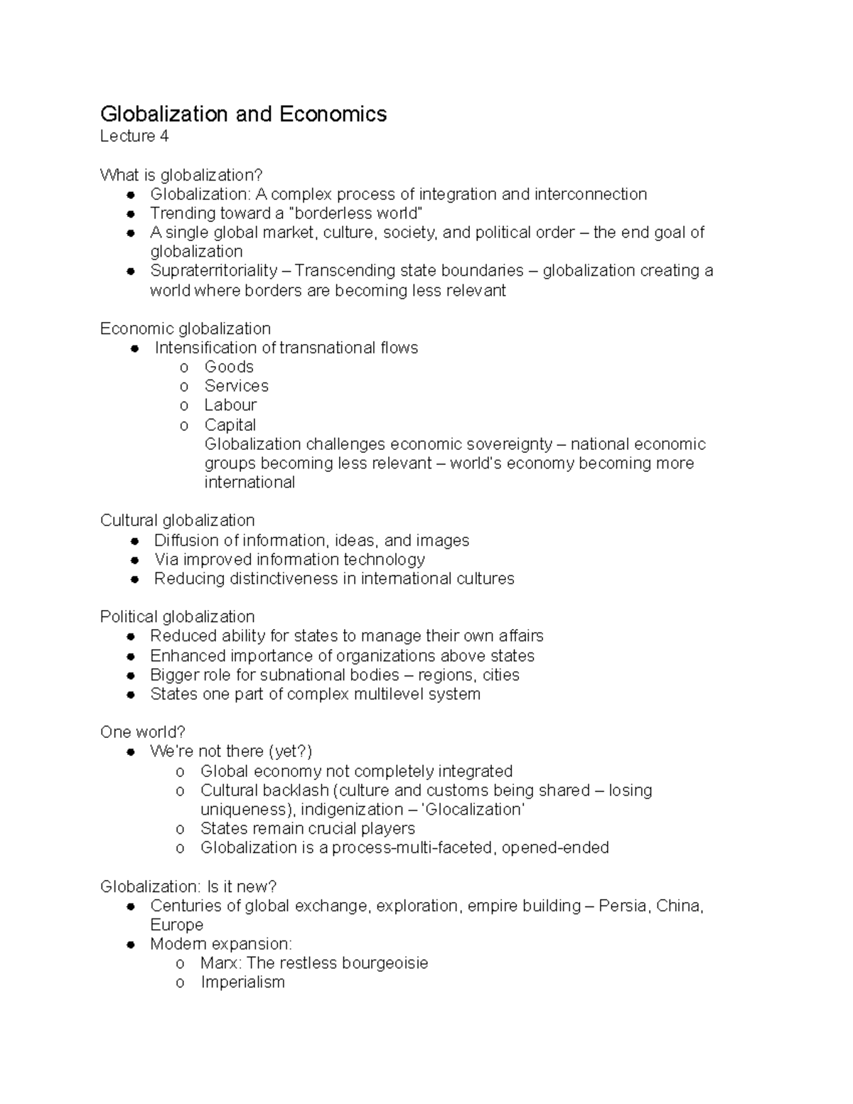 Lecture 4 (Globalization and healthy Economics) - Globalization and ...