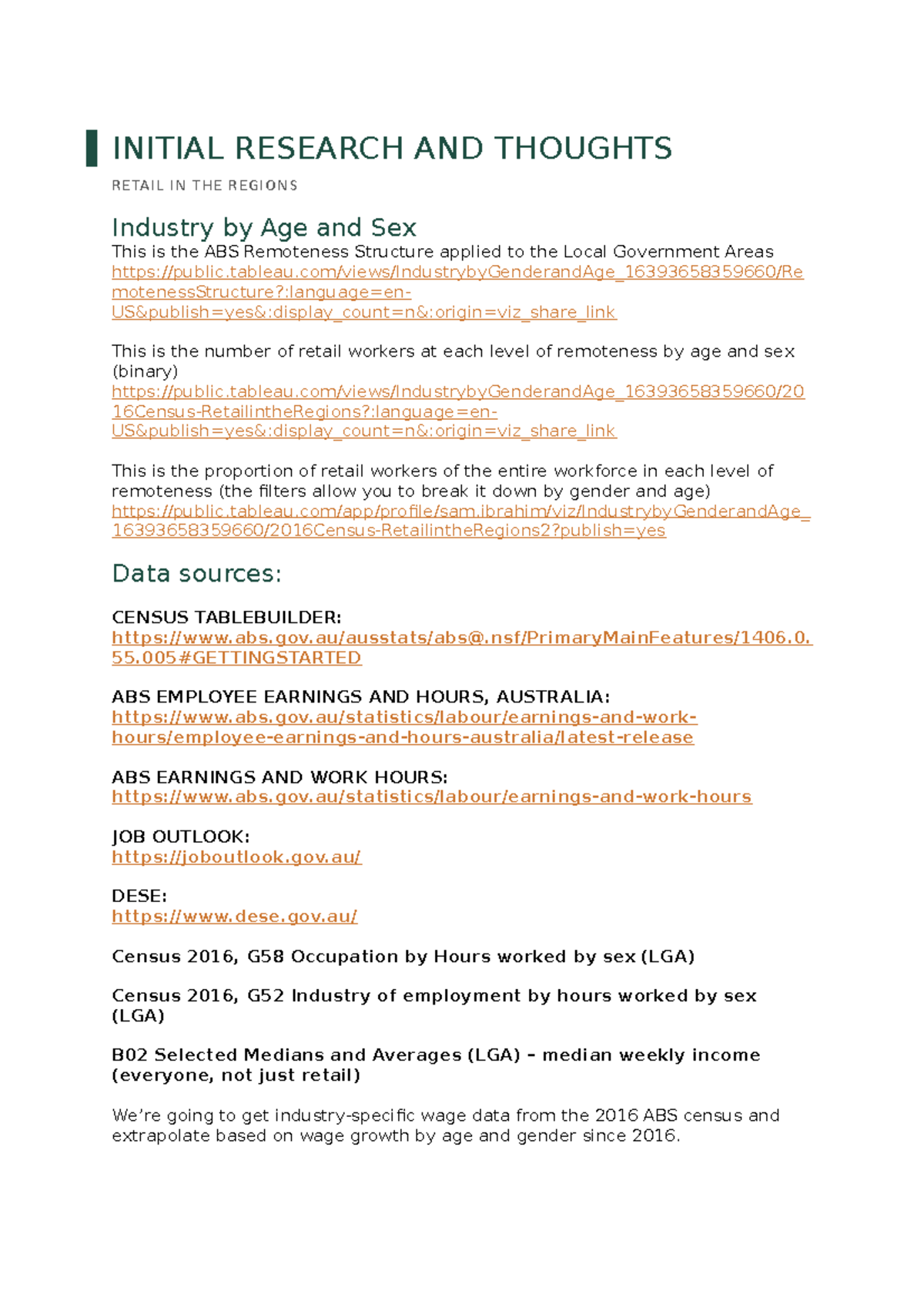 Inital Research - COursework - INITIAL RESEARCH AND THOUGHTS RETAIL IN ...