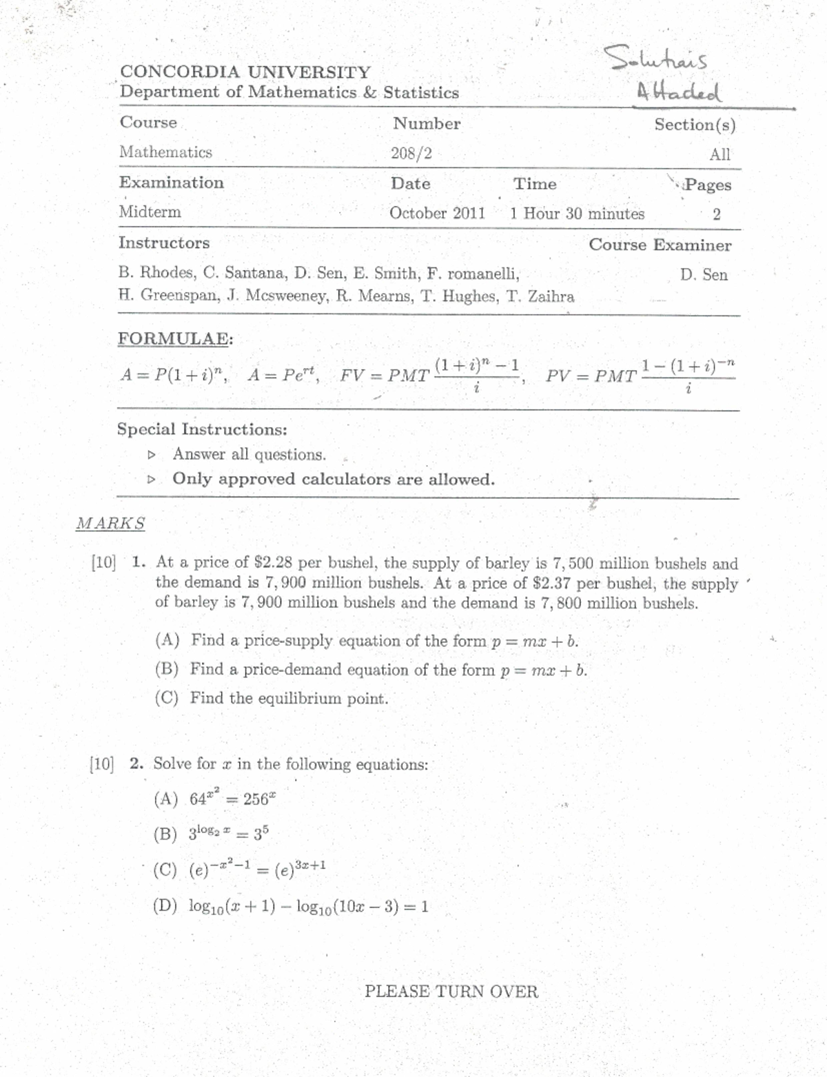 Midterm Math 208 ex3 - Solutiais CONCORDIA UNIVERSITY Department of ...