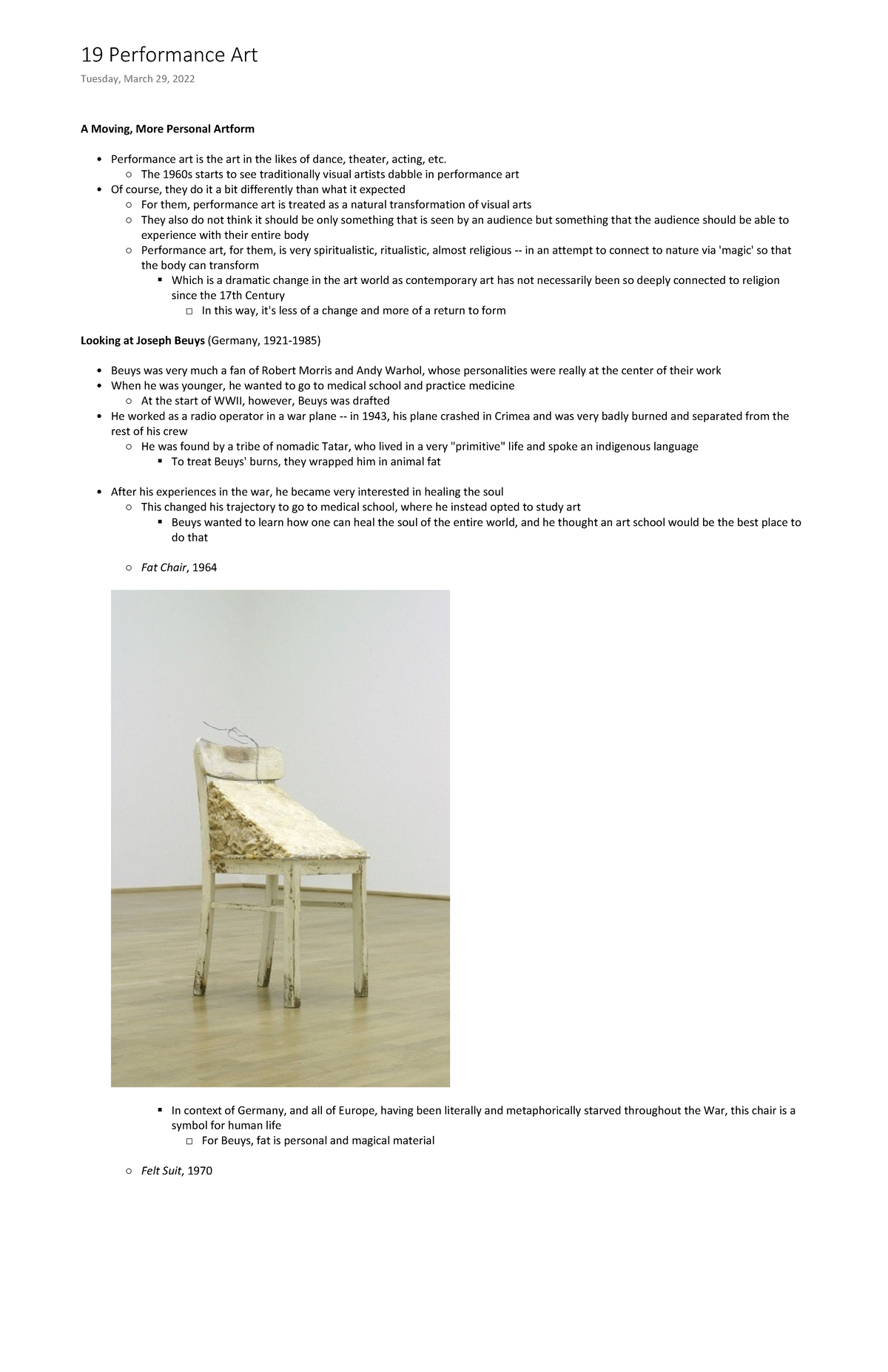 Contemporary Art (AD 384) Lecture 19 Notes - A Moving, More Personal ...