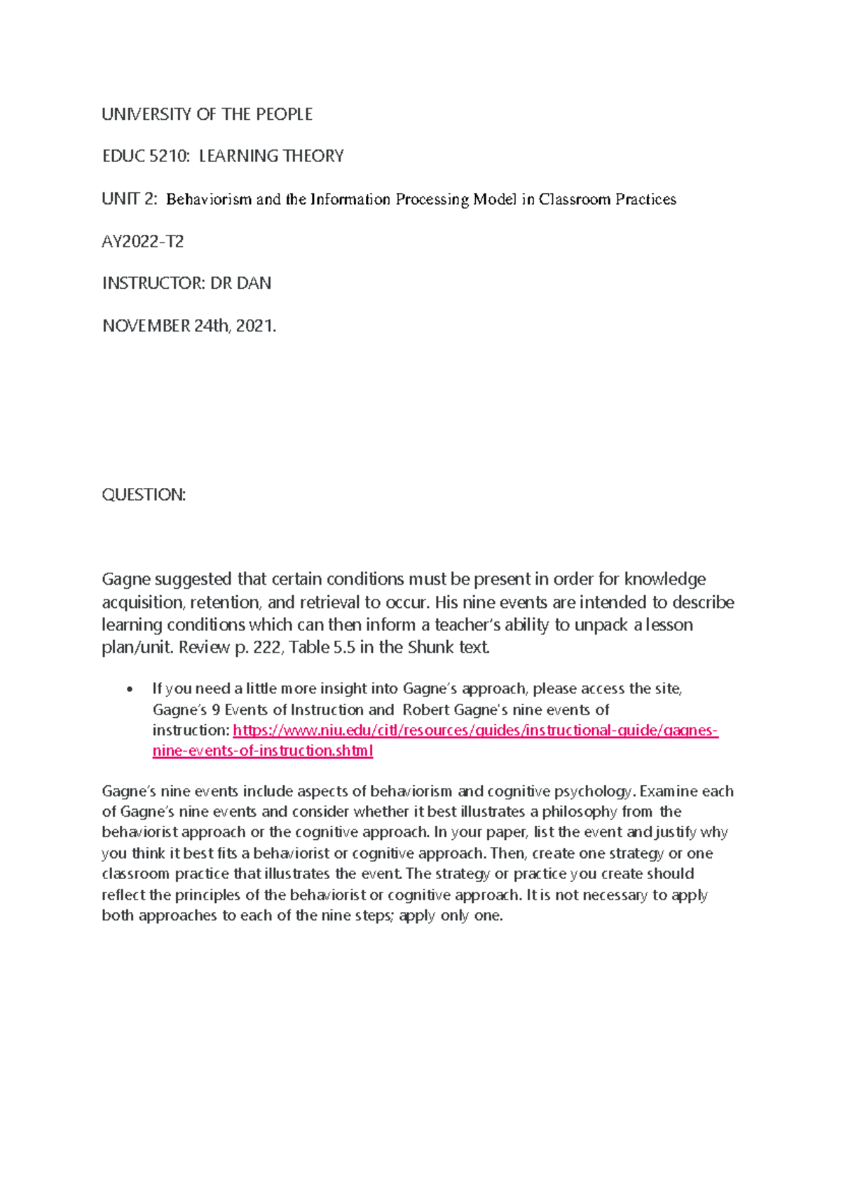 EDUC 5210 UNIT 2 Written Assignment - UNIVERSITY OF THE PEOPLE EDUC ...