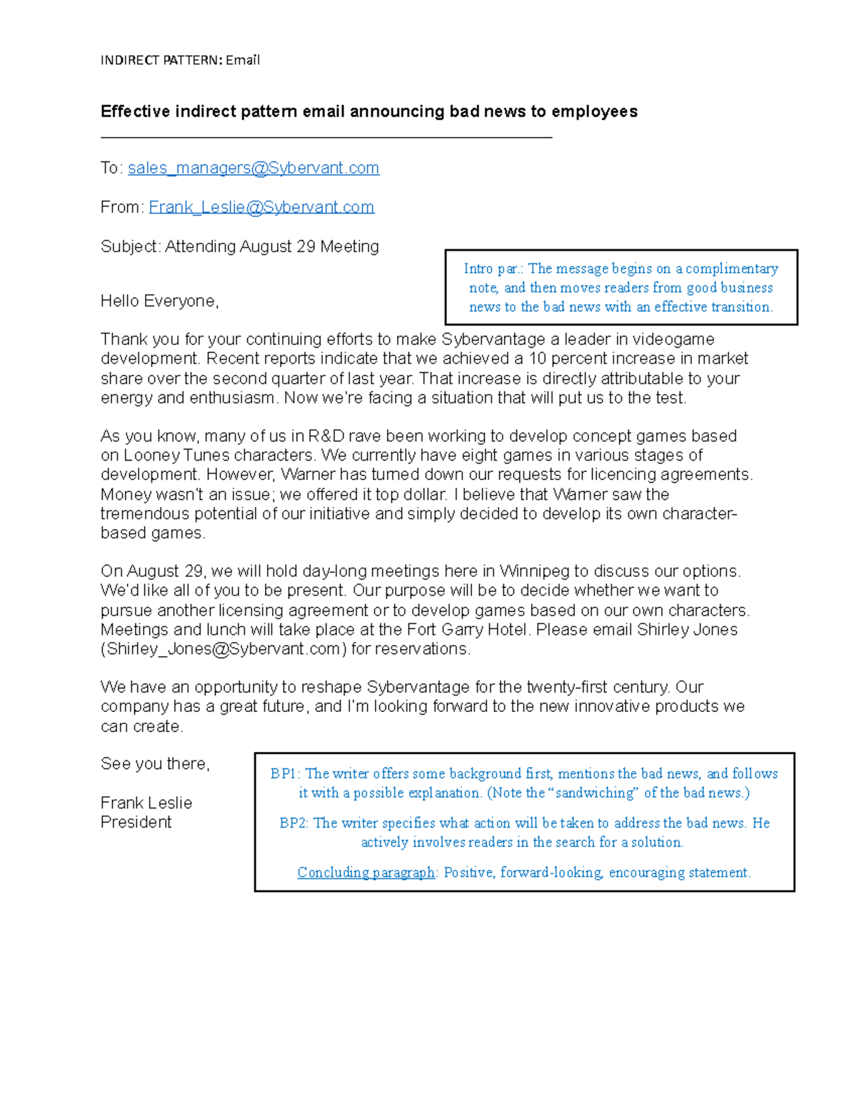 W5.1.2 Indirect Email Sample with Comments - INDIRECT PATTERN: Email ...