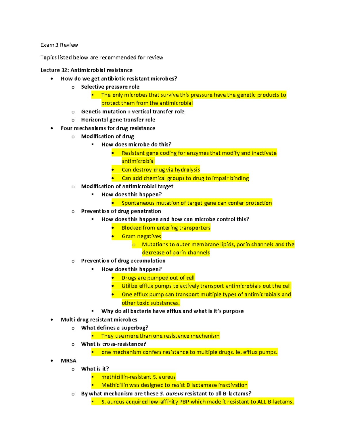Lecture 32 review pdf - Exam 3 Review Topics listed below are ...