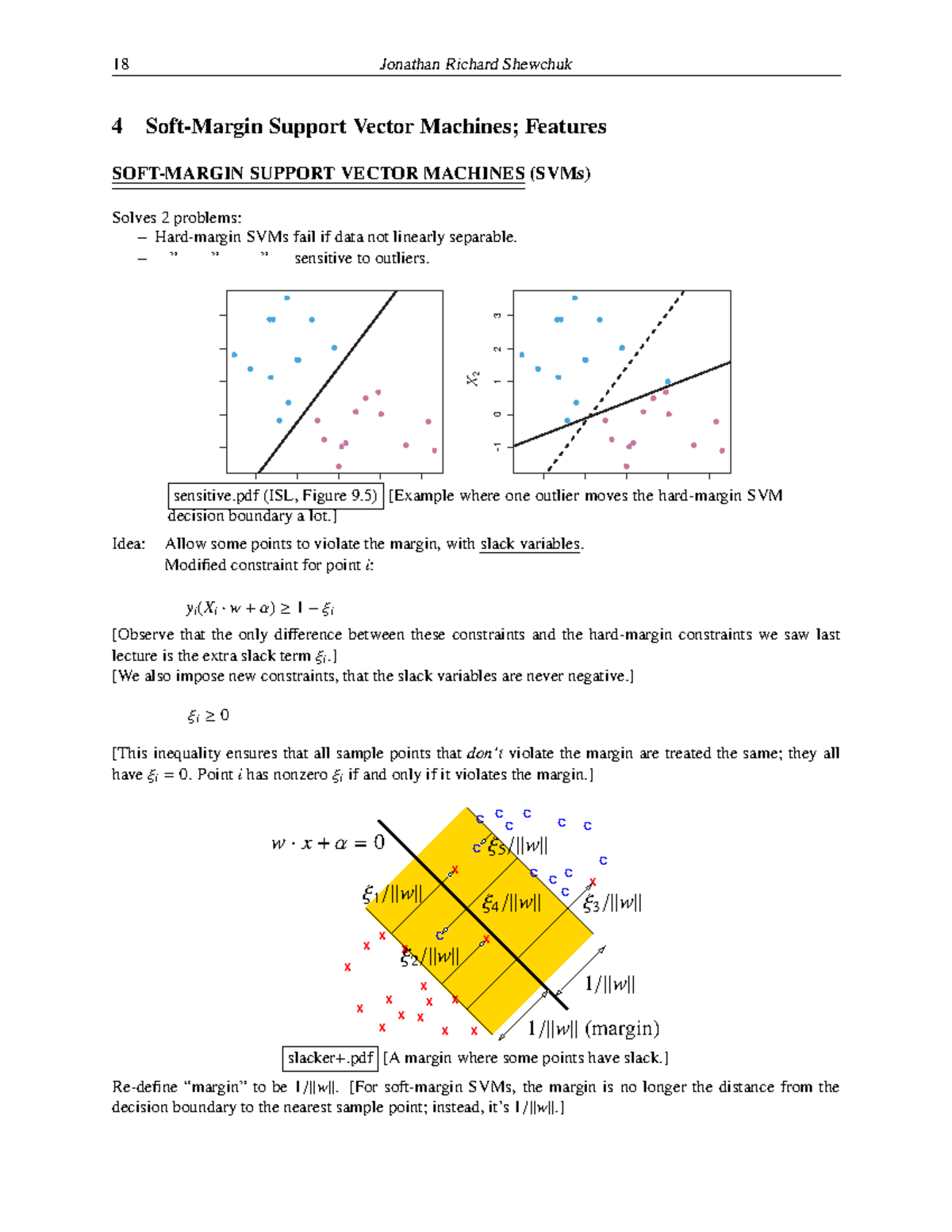 Lecture Notes 189 - 18 Jonathan Richard Shewchuk 4 Soft-Margin Support ...