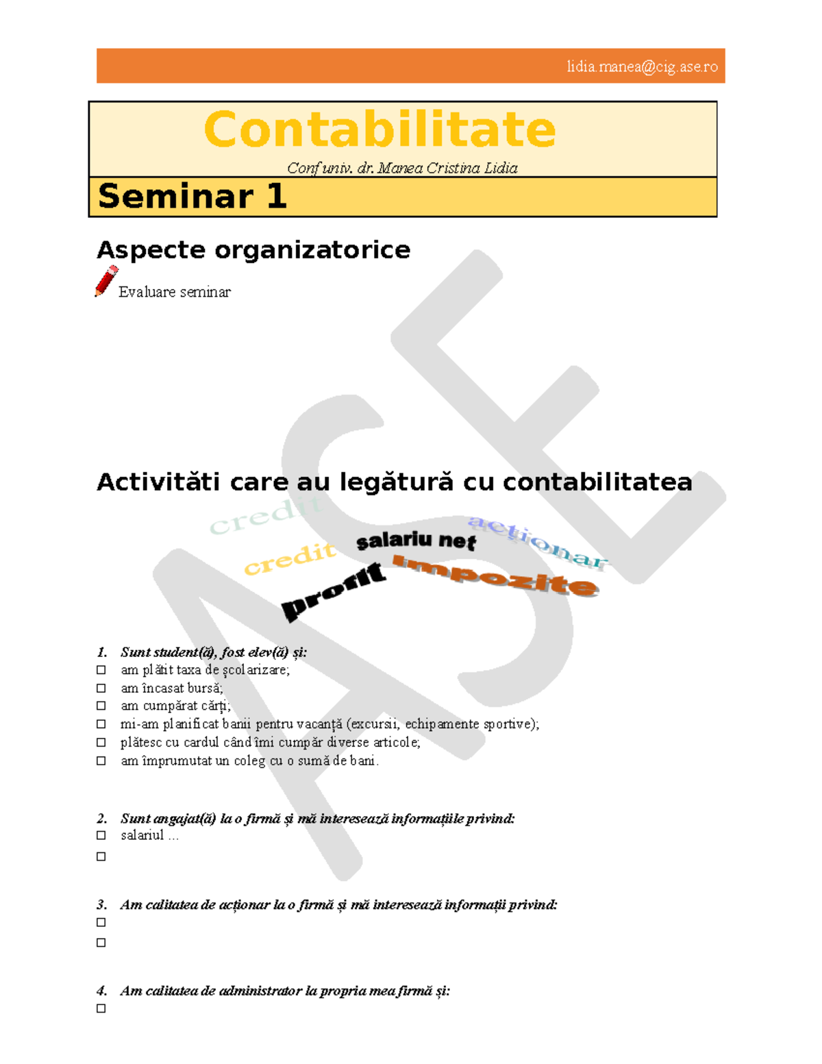 2022 Seminar Contabilitate - lidia@cig.ase Contabilitate Conf univ. dr ...