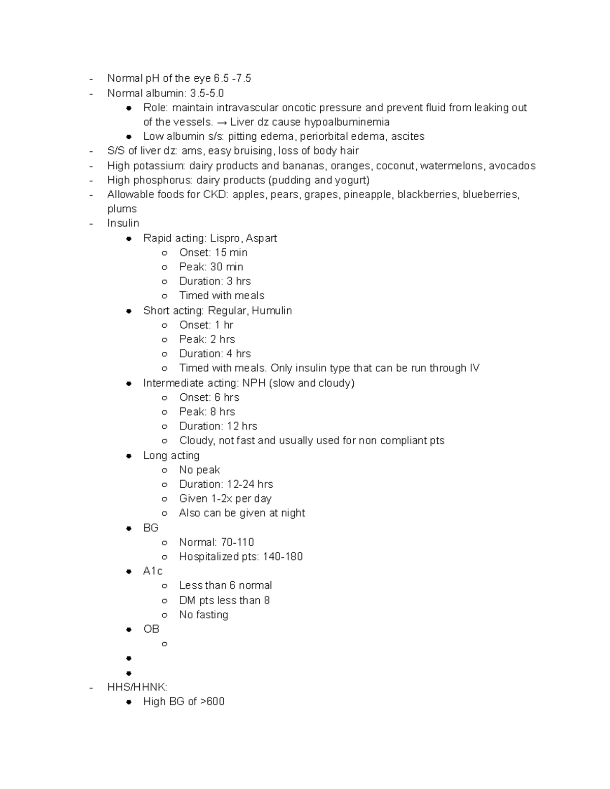 Fundamentals and Leadership - Normal pH of the eye 6 -7. Normal albumin ...