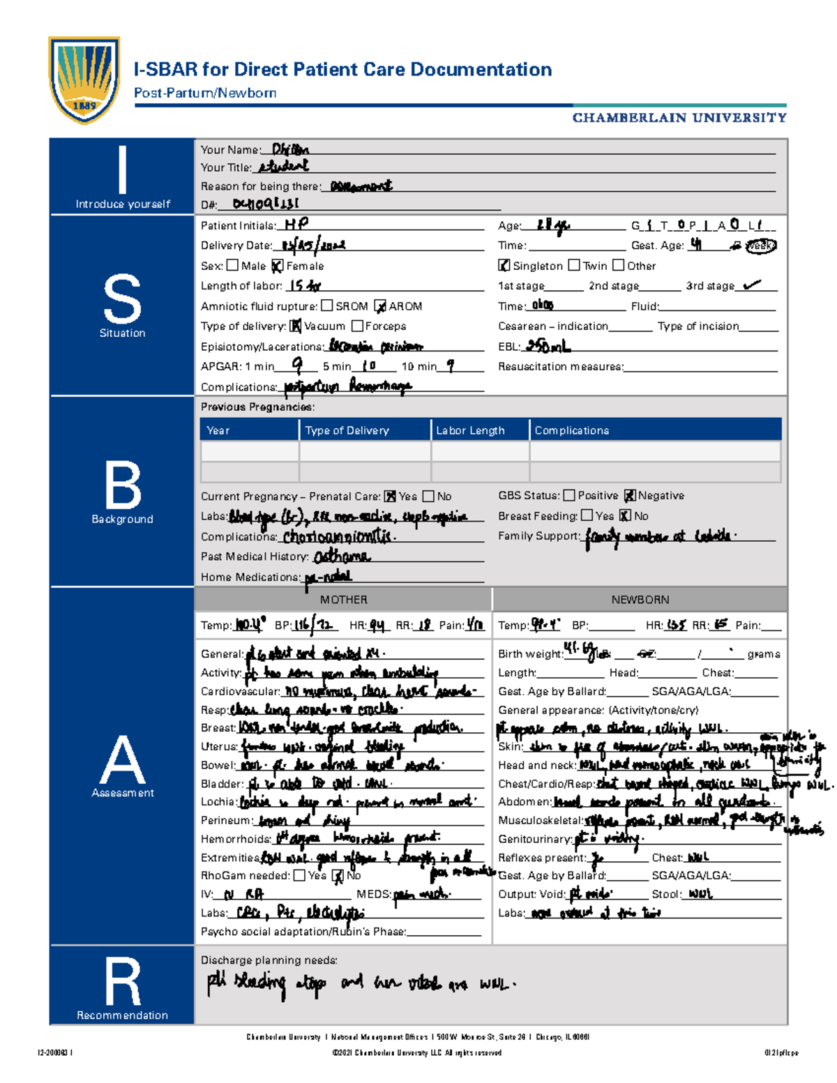 Isbar week 4 - critical points for assignment b in the ati - N247 ...