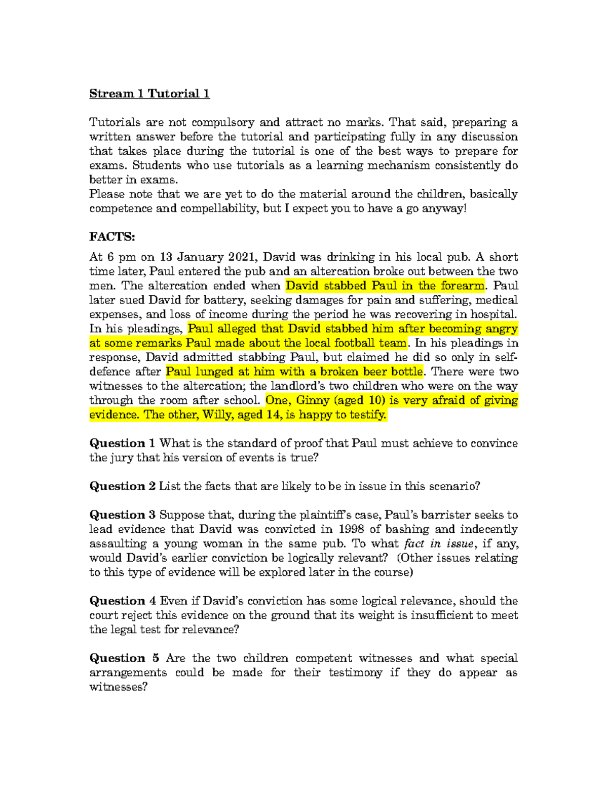 Tutorial One Tutorial One Tutorial One - Stream 1 Tutorial 1 Tutorials ...