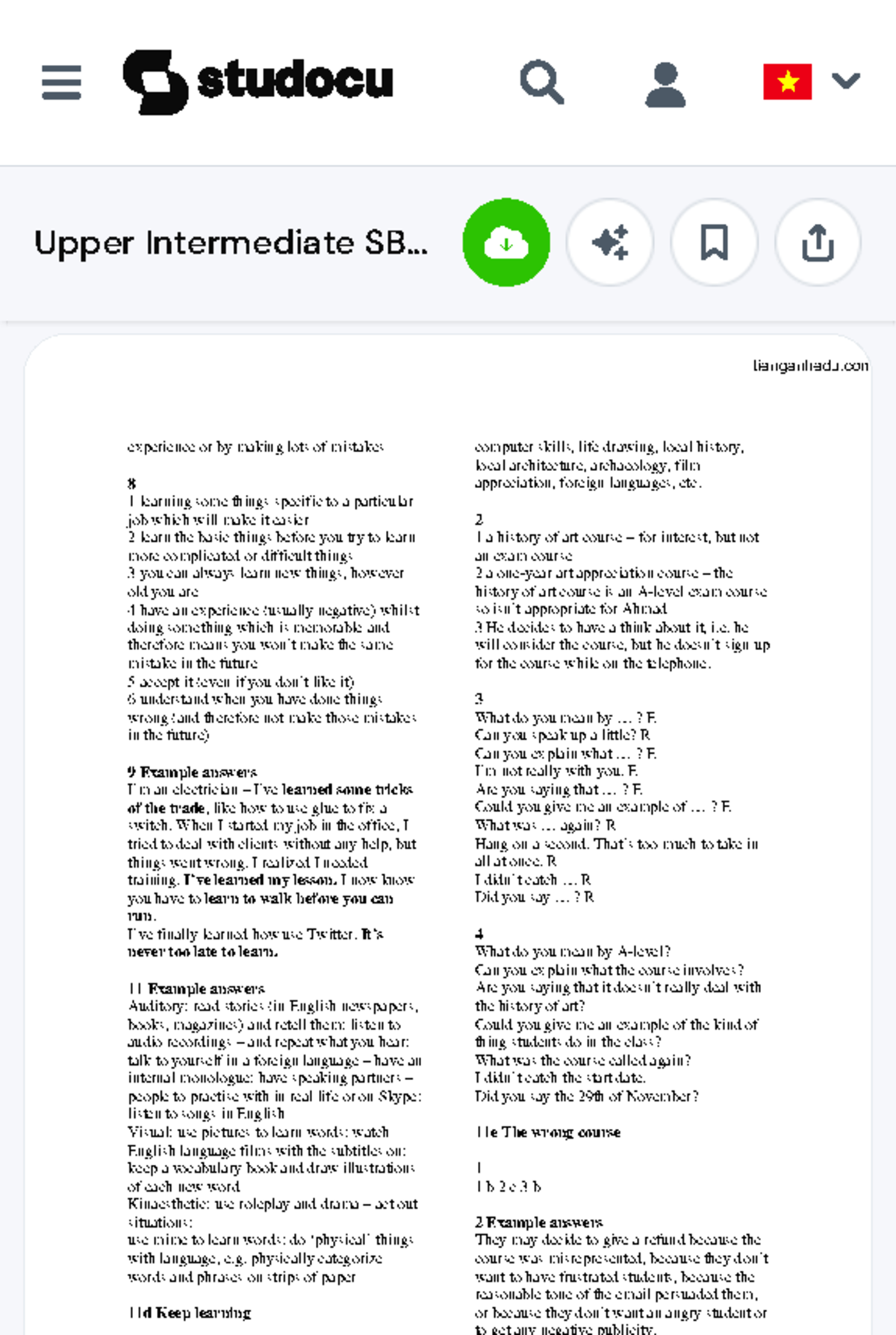 Upper Intermediate SB Answer Key - Upper Intermediate – Student’s Book ...