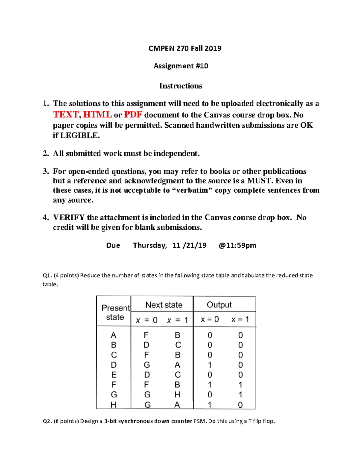 Cmepen 270 FA19 hw10-2 - homework - CMPEN 270 Fall 2019 Assignment ...