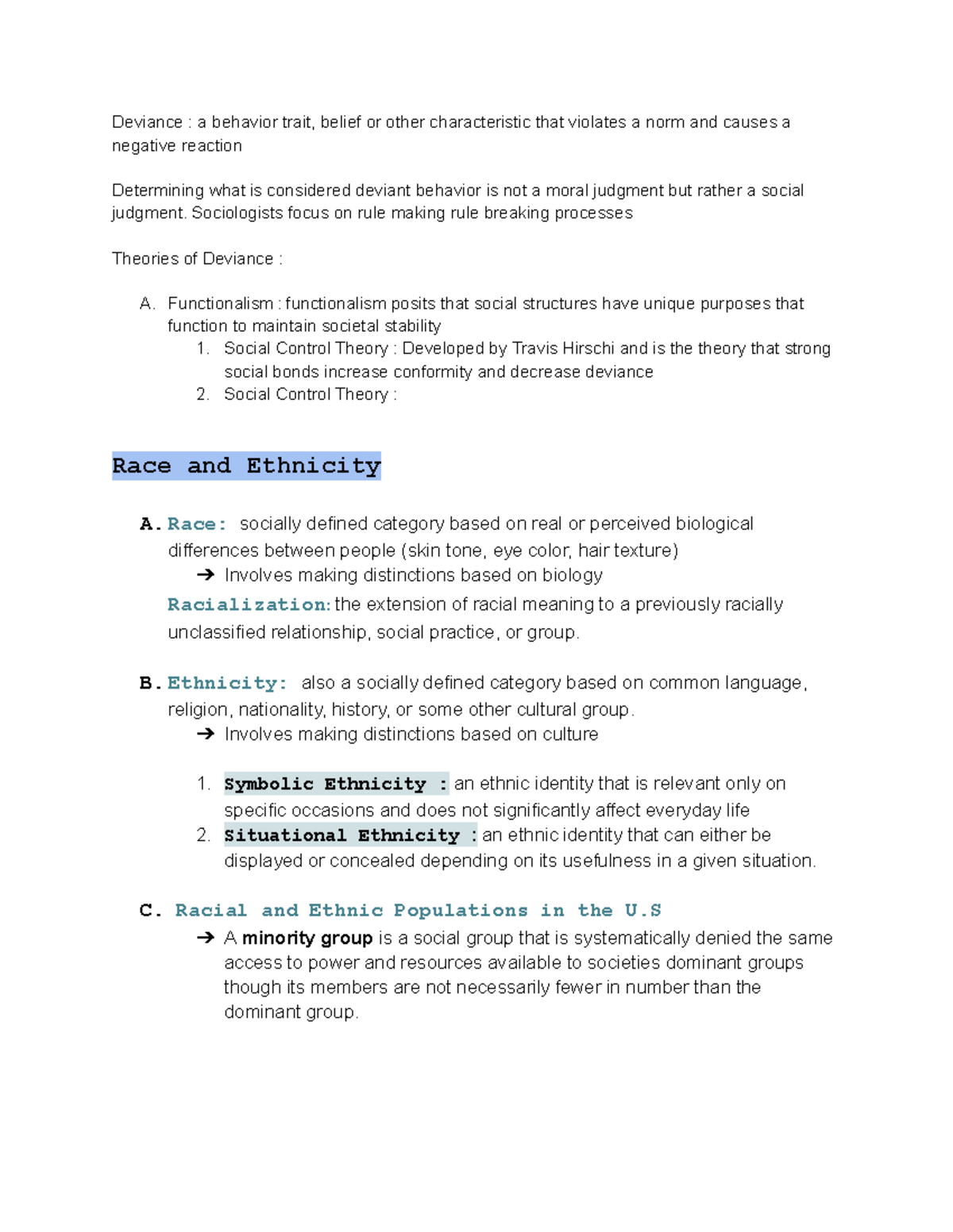 Sociology Notes - Deviance : a behavior trait, belief or other ...