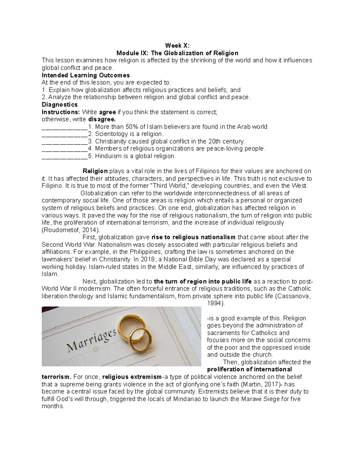 Globalization-of-Religion - Week X: Module IX: The Globalization of ...