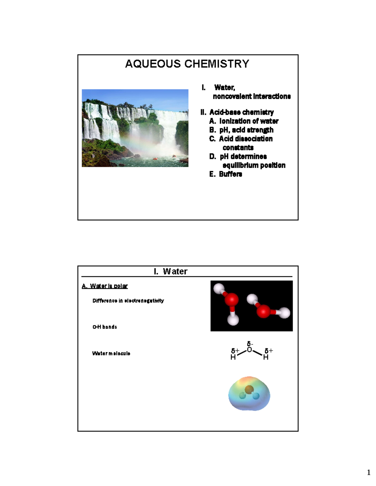 2. Aqueous chemistry (original) - AQUEOUS CHEMISTRY II. Acid-base ...