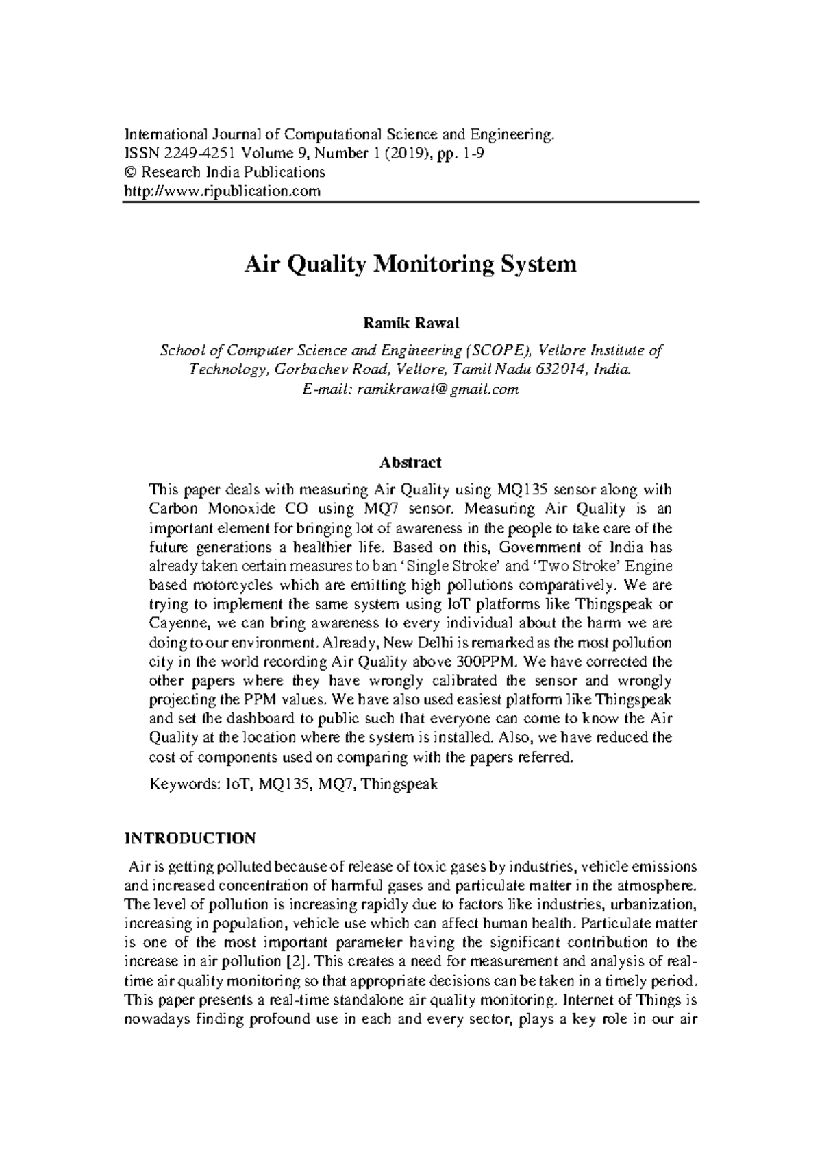 Ijcsev 9n1 01 - Hjjjk - International Journal of Computational Science ...