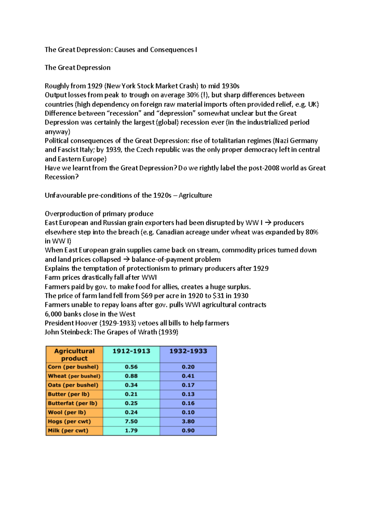 (10) The Great Depression - Causes and Consequences I - The Great ...