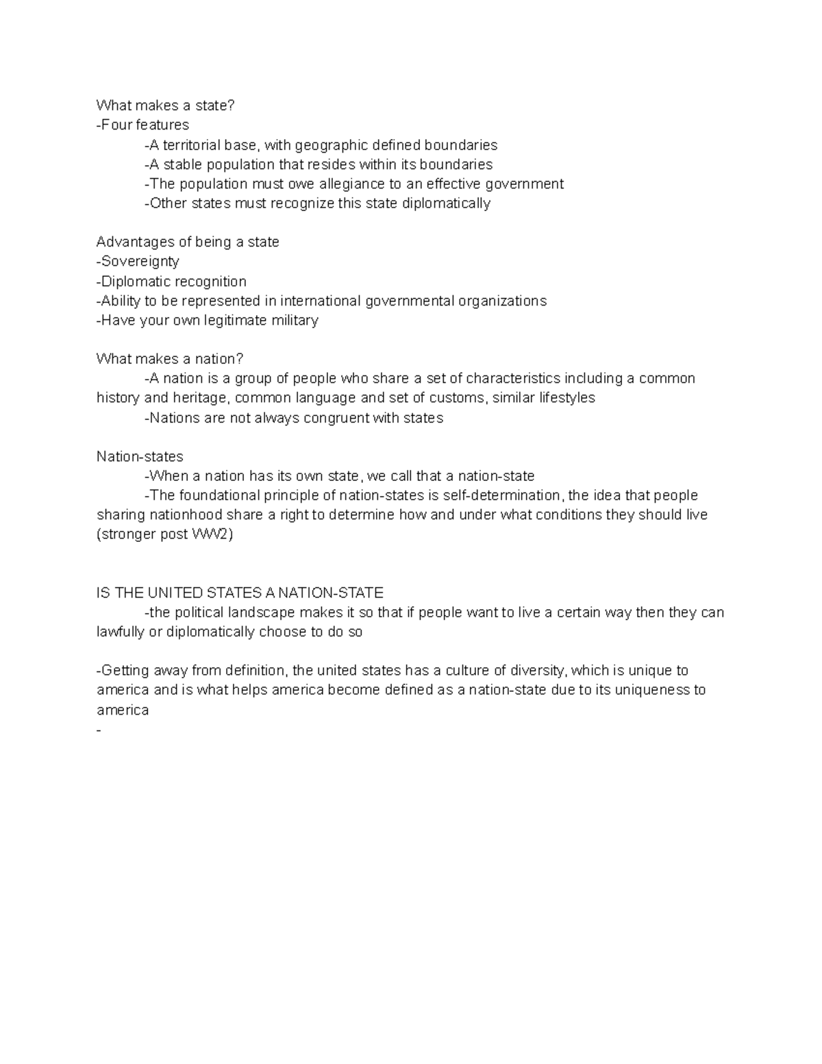 What makes a state - Lecture notes 13 - What makes a state? -Four ...