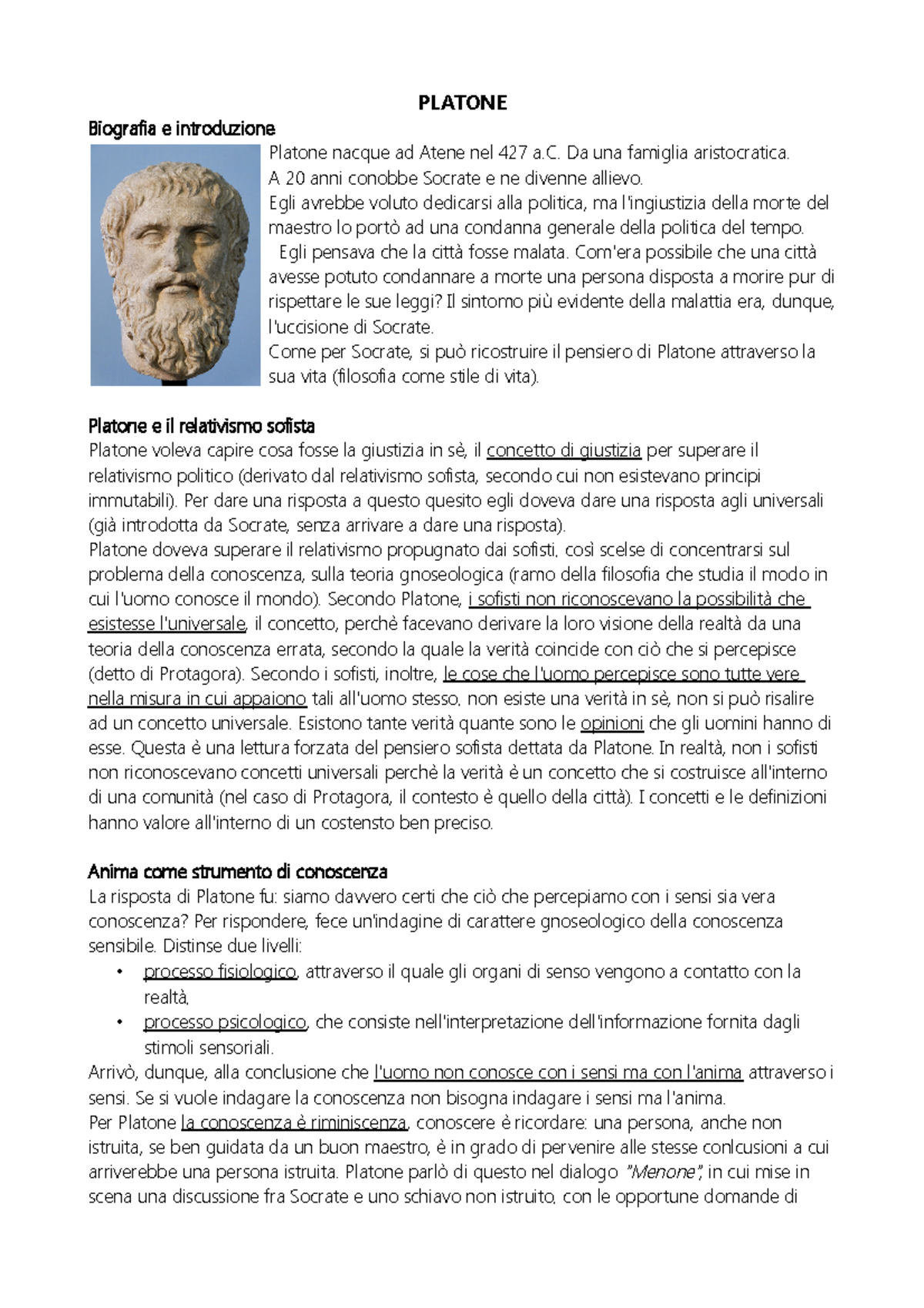 2. Platone - Riassunto Storia della filosofia - PLATONE Biografia e ...