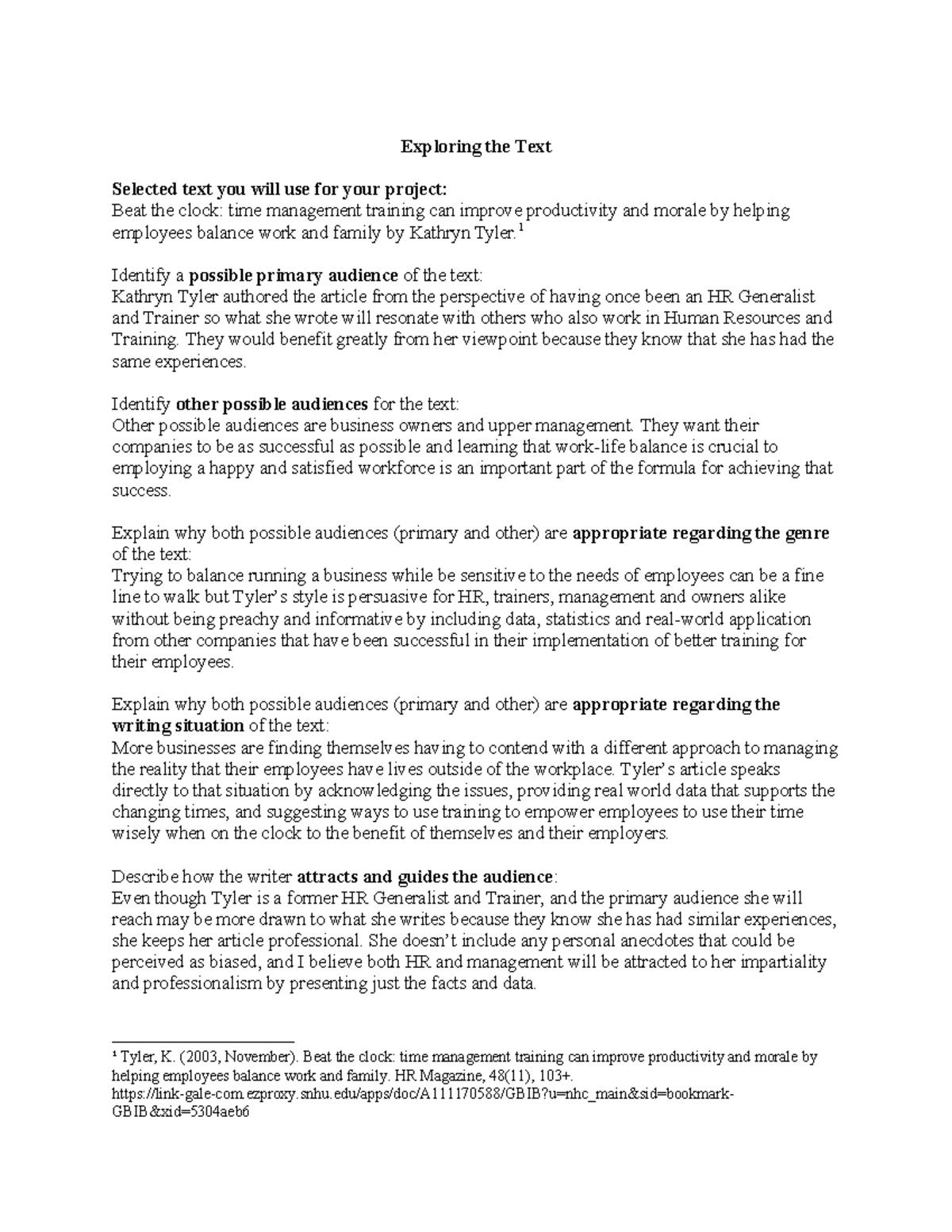 Exploring the Text - Module 2 - Exploring the Text Selected text you ...