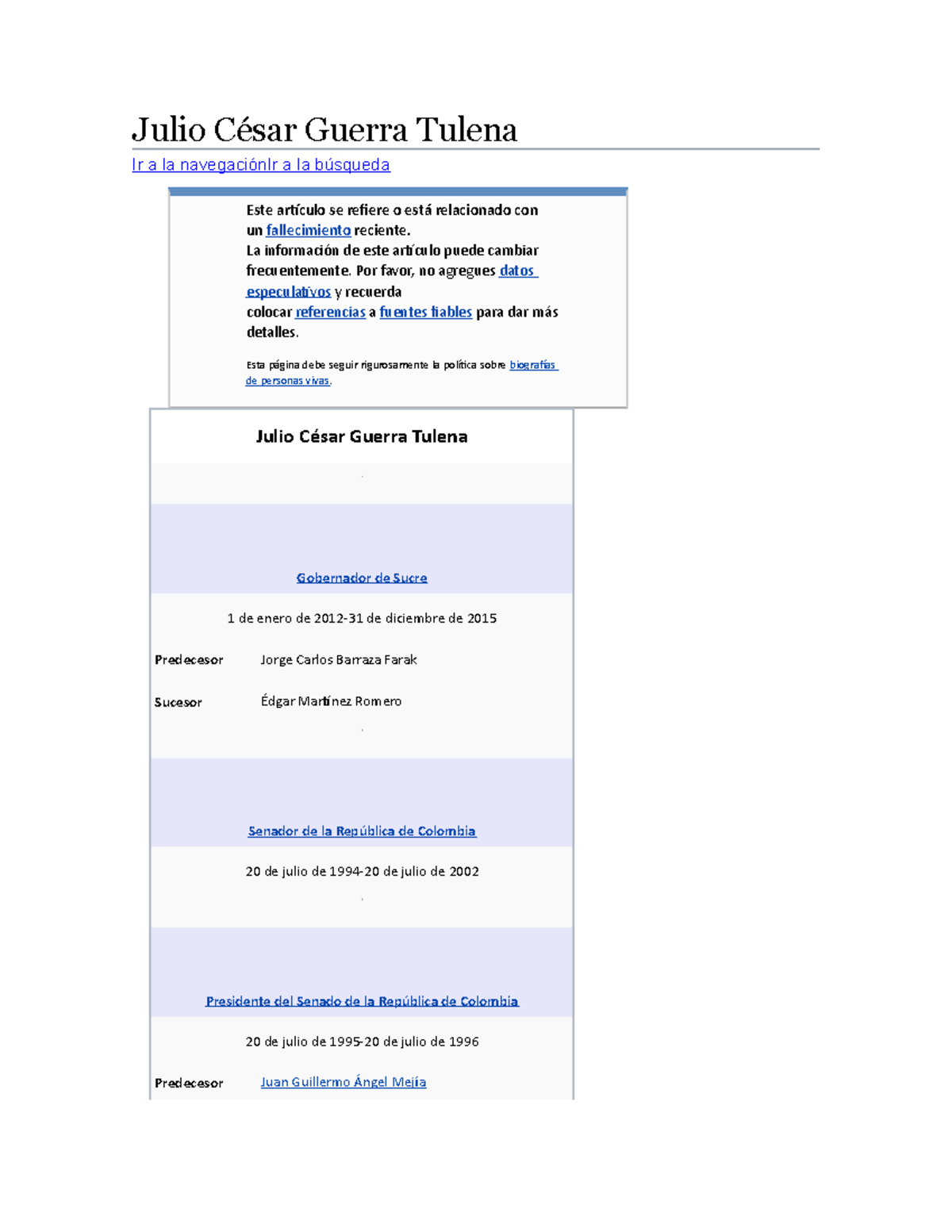 Julio César Guerra Tulena - La información de este artículo puede ...