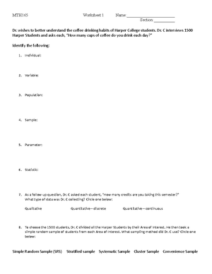 Math 165 Quiz1 - Unit 1 quiz - MTH165 Quiz 1 Name:Evan Velasquez ...