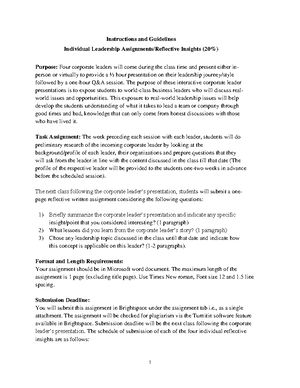 OBHR4P68 D2 S1 Leadership Course Outline Fall 20231 - Instructor Name ...