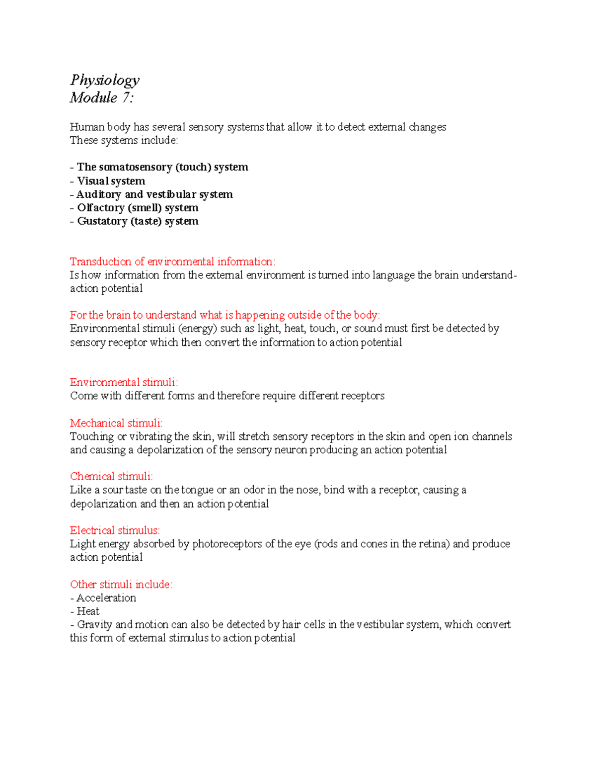 Physiology 2130 lecture notes module 7 - Physiology Module 7: Human ...