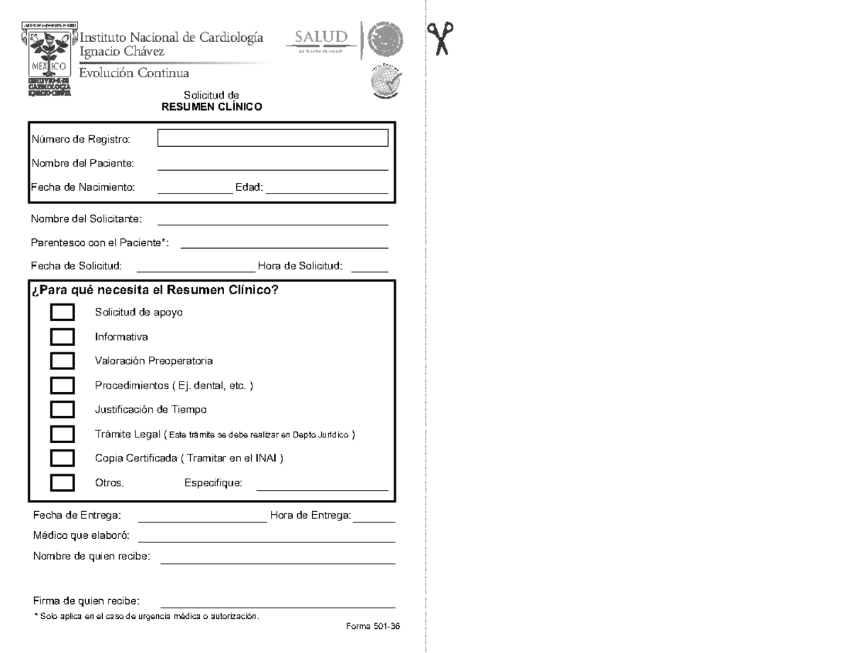 Solicitud formulario - Resumen Materieel Strafrecht - Forma 501- SALUD ...