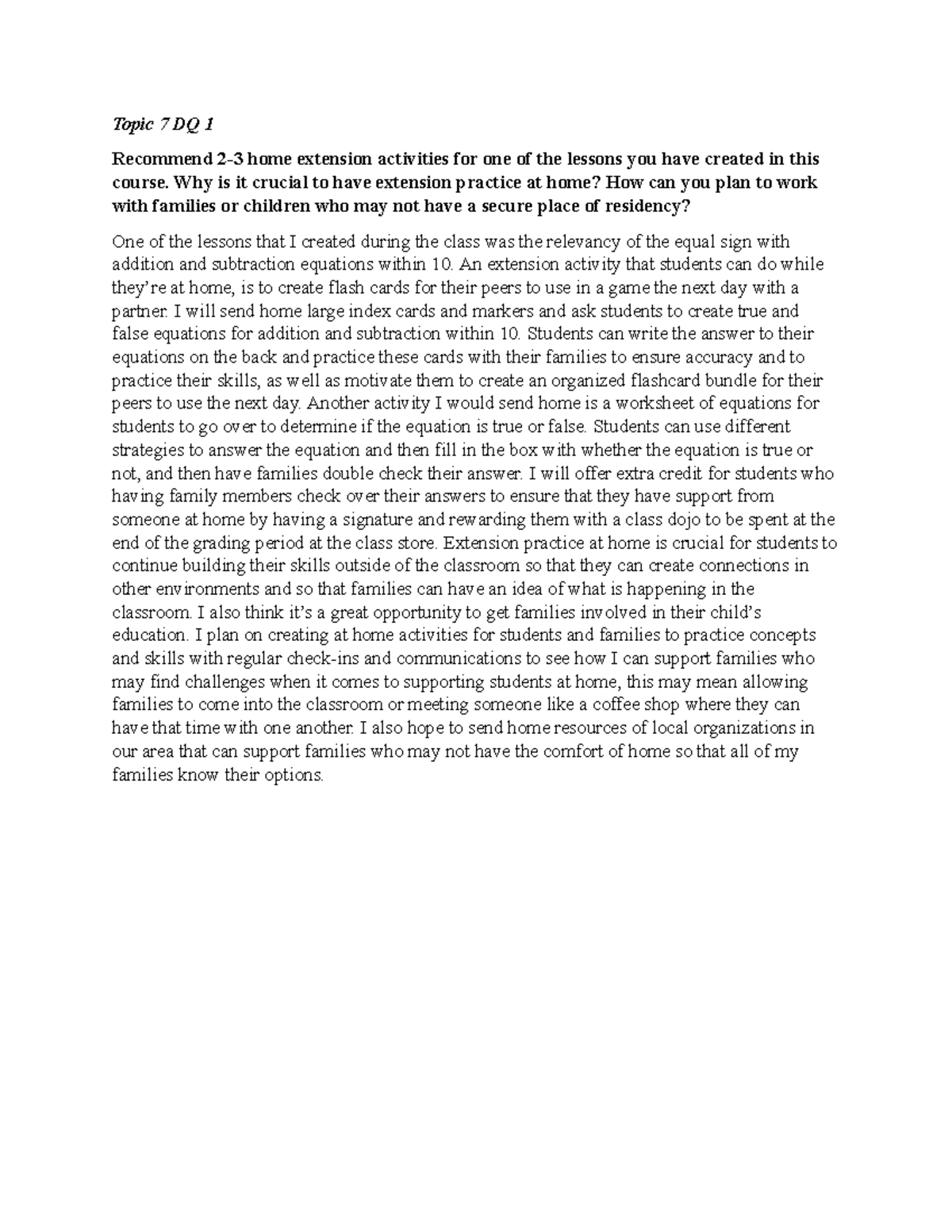 GCU SPD-470-O500 Topic 7 Discussion Question 1 Response - Topic 7 DQ 1 ...