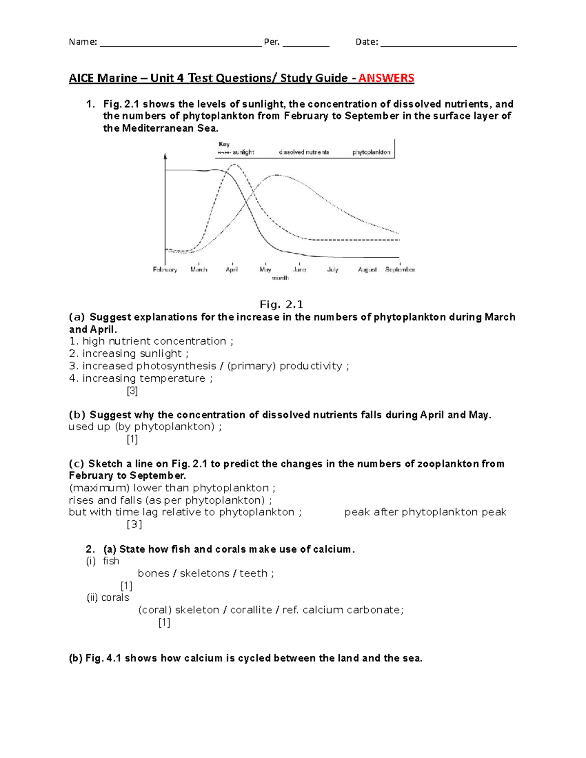 Unit 4 test questions - study guide answersa - AICE Marine – Unit 4 ...