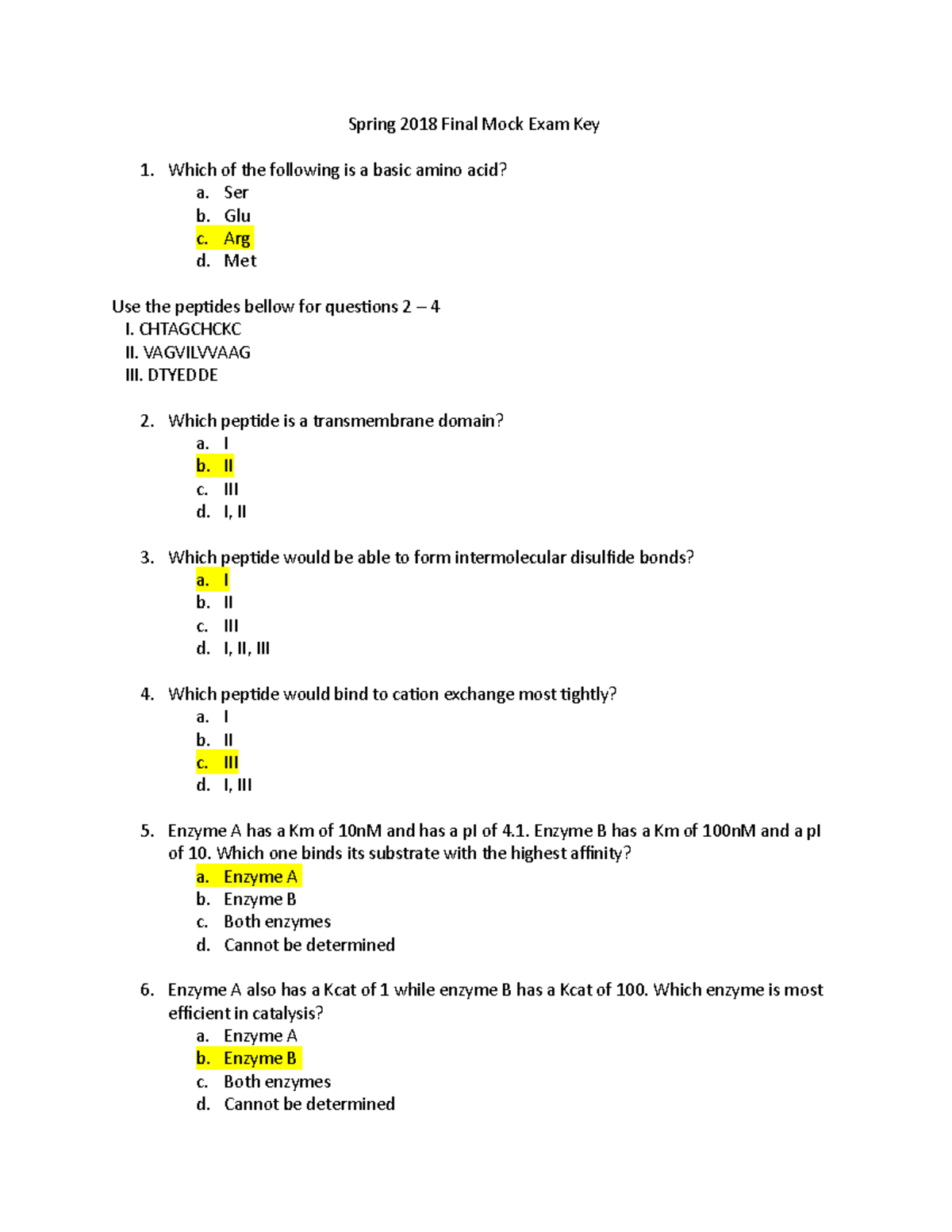 Final Mock Exam Explained - Spring 2018 Final Mock Exam Key Which of ...