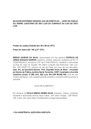 Modelo - petição inicial - AO JUIZ(A) DE DIREITO DA VARA ____ DA ...