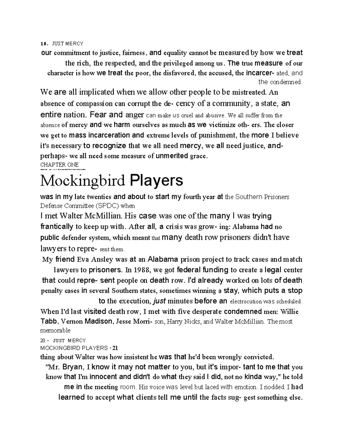 Just Mercy CH 1 - i need to study - 18. JUST MERCY our commitment to ...