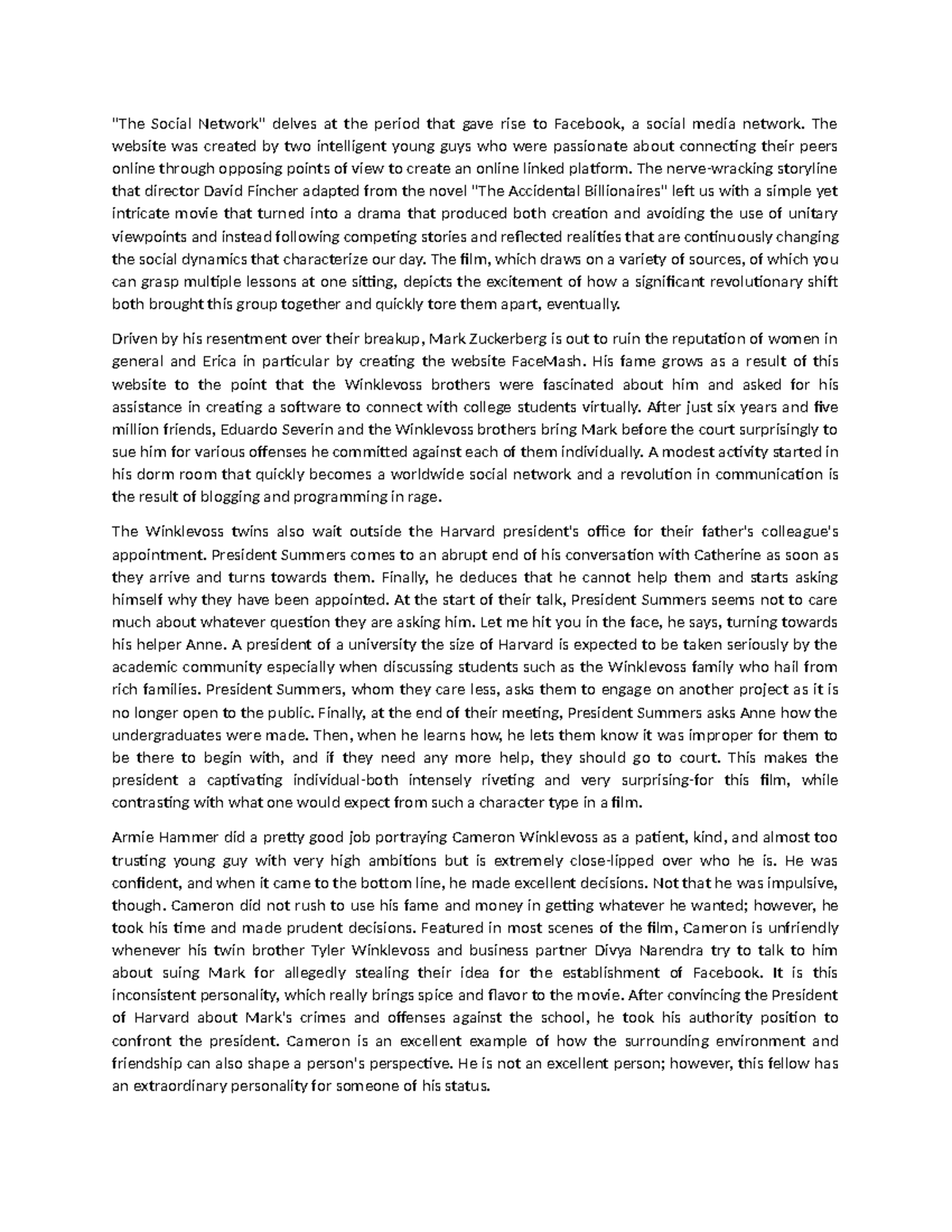 The Social Network Movie Review - "The Social Network" delves at the ...