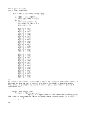 Algoritmos 2 fontes unidade 1 exercicios matriz matriz 2 - /* Fa a um ...