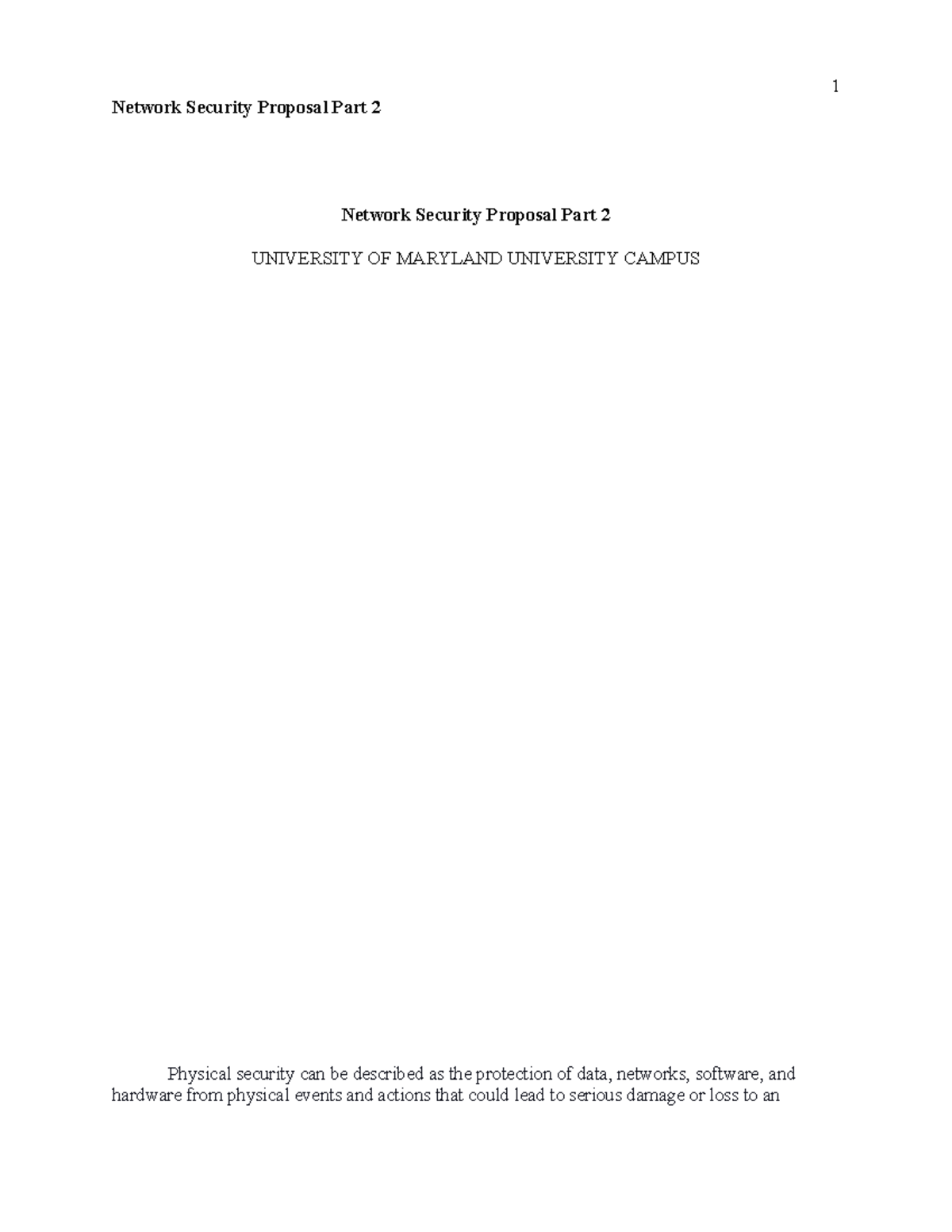 CMIT 320 Network security proposal part 2 - Network Security Proposal ...