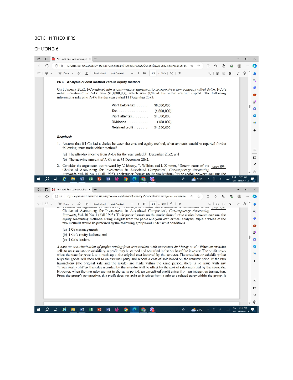 Bctchn THEO IFRS- C6 - LẬP BCTC HN - BCTCHN THEO IFRS 6 (T Advanced Financial Accounting File ...