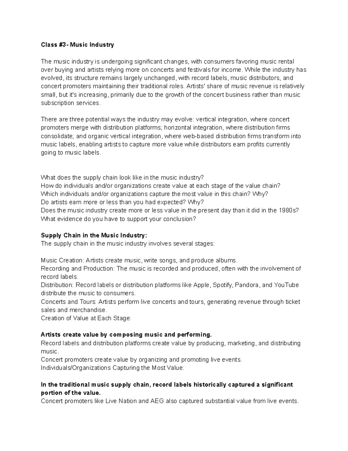 Class #3- Music Industry - Google Docs - Class #3- Music Industry The ...