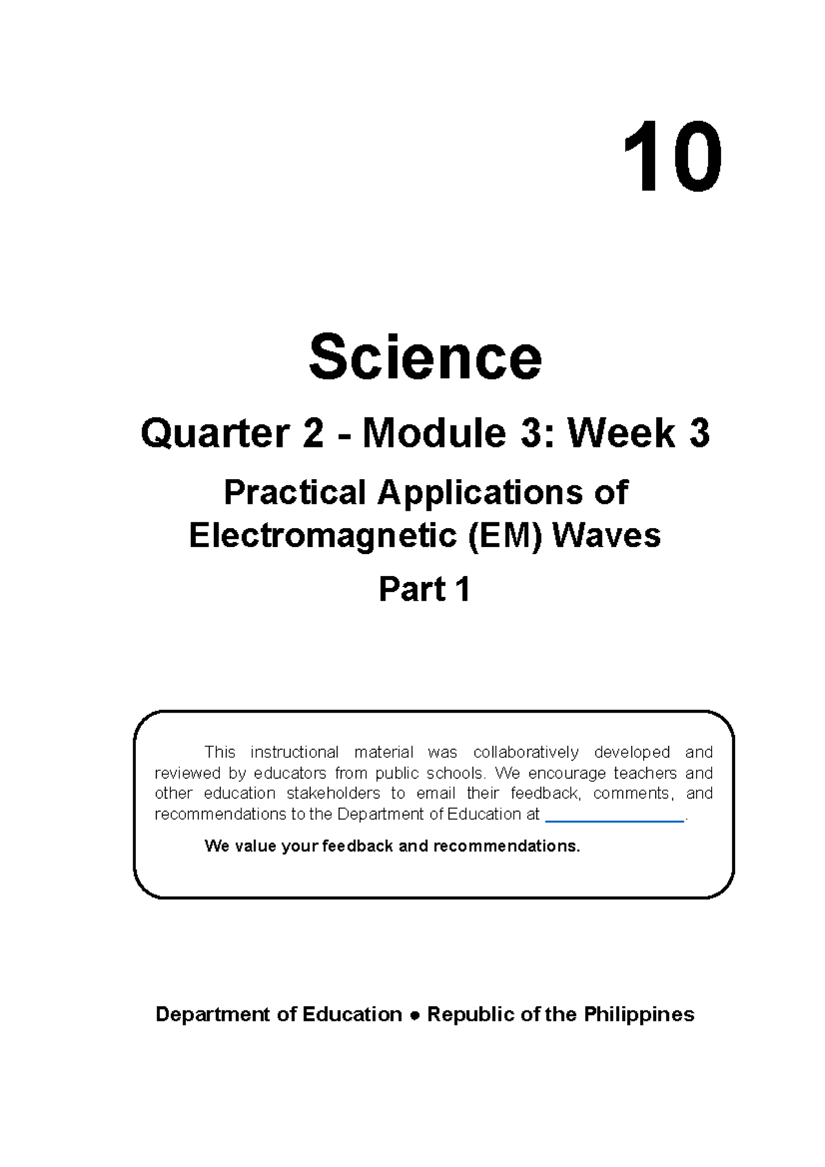 Science 10 Q2 Module 3 Week 3 Revised - 10 Science Quarter 2 - Module 3 ...