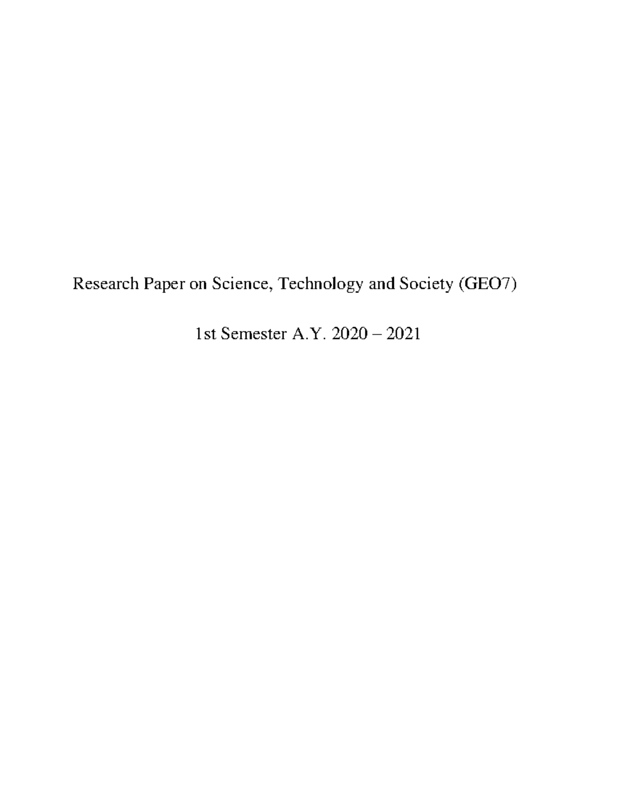 Research GMO - STS - Research Paper on Science, Technology and Society ...