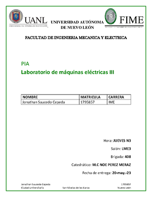 Practica#2 - LABORATORIO - Universidad Autónoma de Nuevo León Facultad de Ingeniería Mecánica y ...