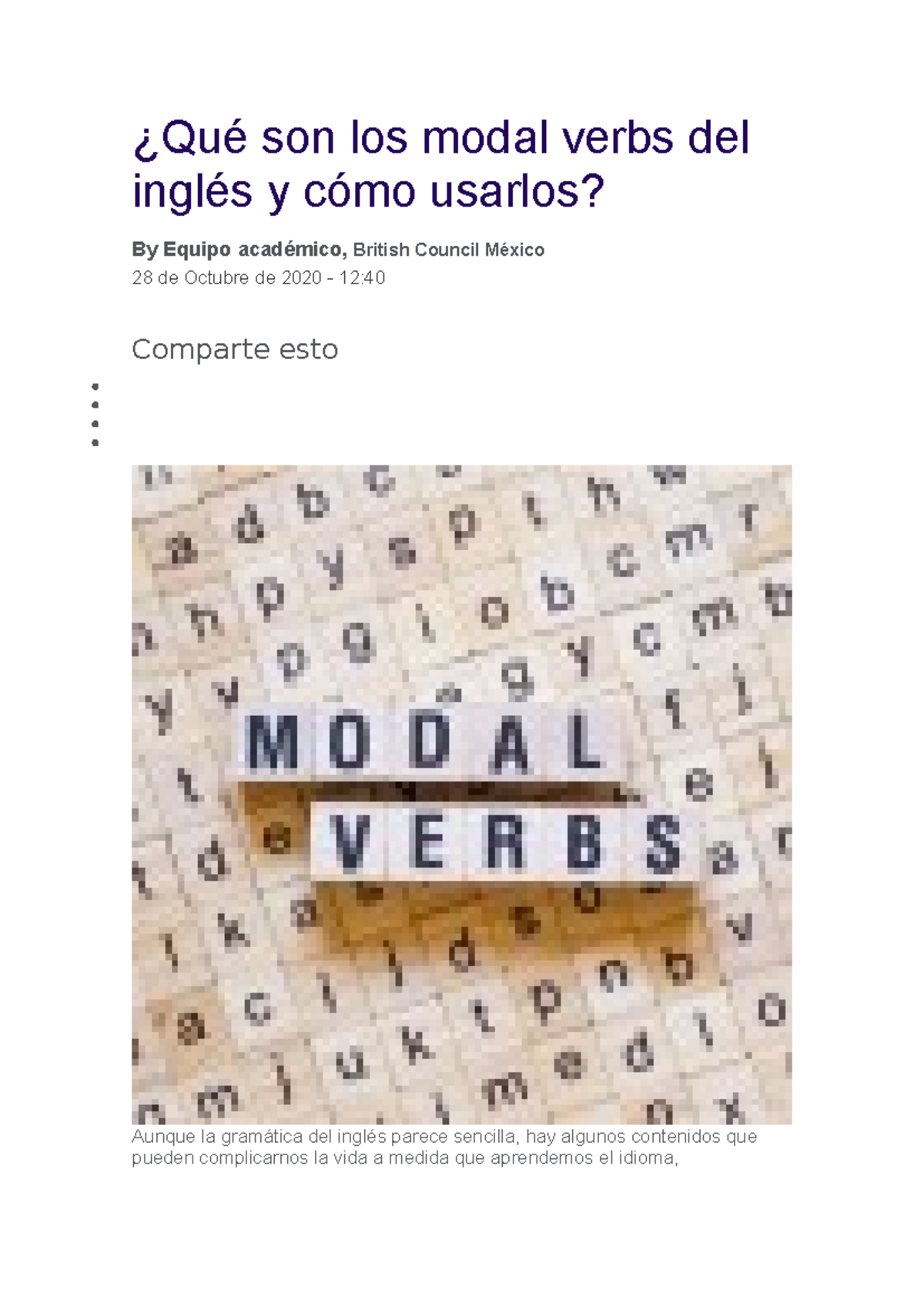 Qué son los modal verbs del inglés y cómo usarlos - ¿Qué son los modal ...
