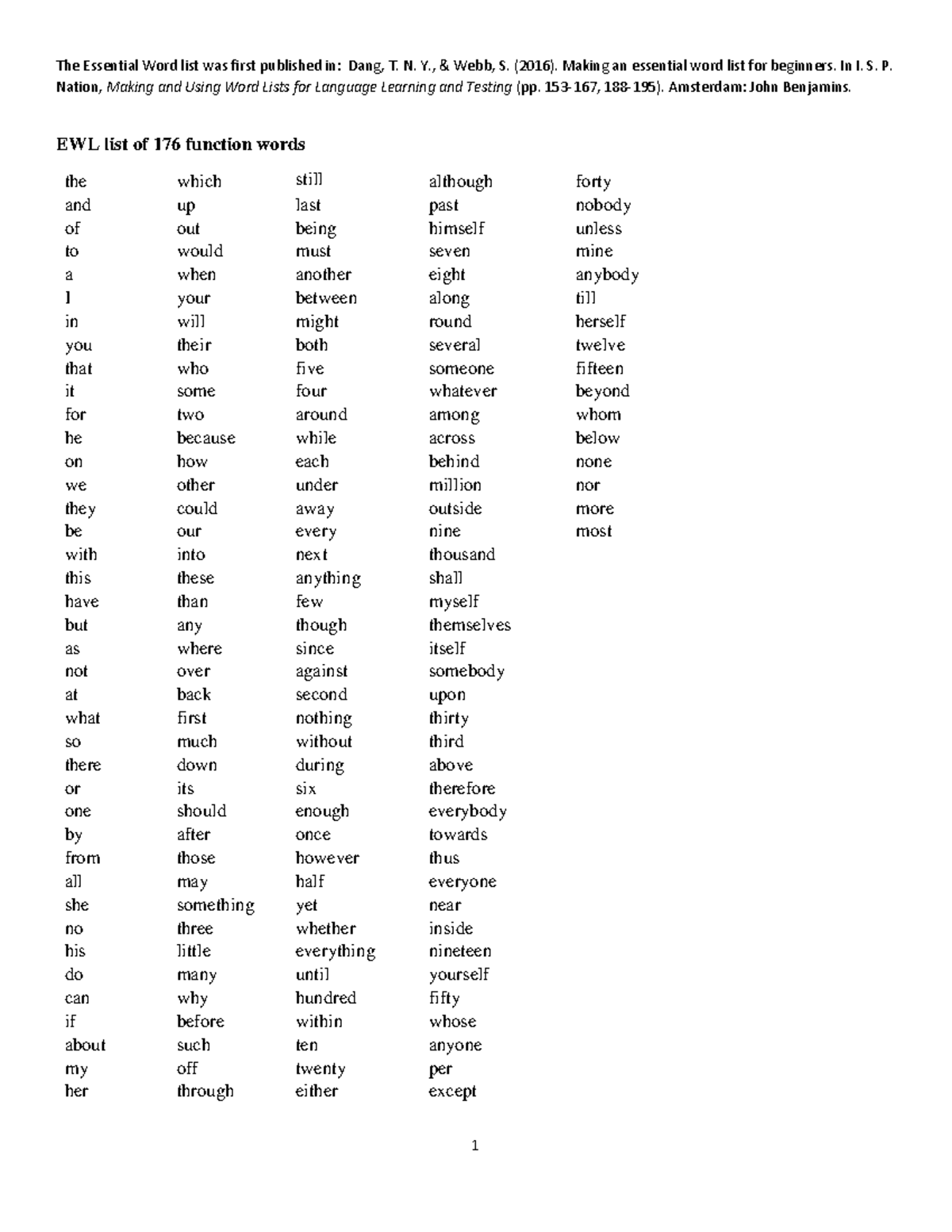 Essential word list Essential word list Nation Making And Using