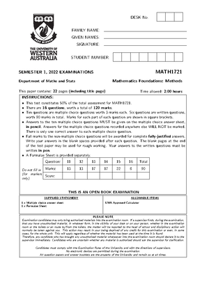 Sharpened Methods Year 12 - ATAR Mathematics Methods Units 3 & 4 Exam ...