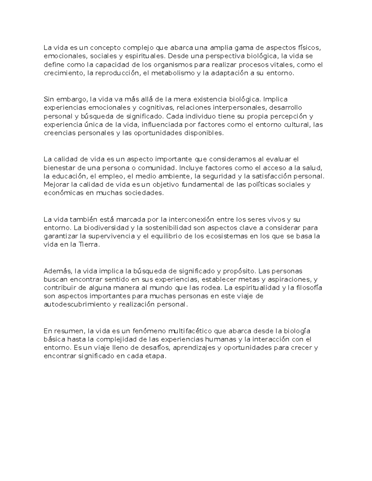 VIDA - CONCEPTO DE LA VIDA - La vida es un concepto complejo que abarca ...