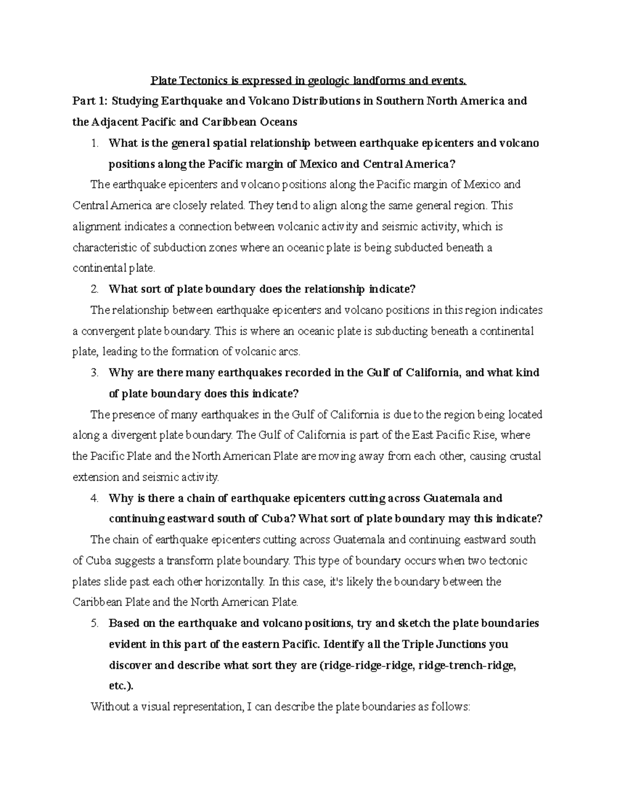Plate Tectonics as expressed in geologic landforms and events - Part 1 ...